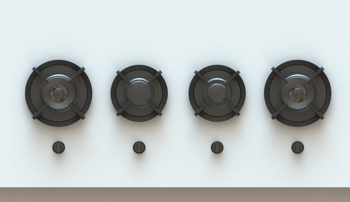 Pitt DANAU 48 Inch Gas Cooktop Top Controls Editions Aluminum, Brass or ...